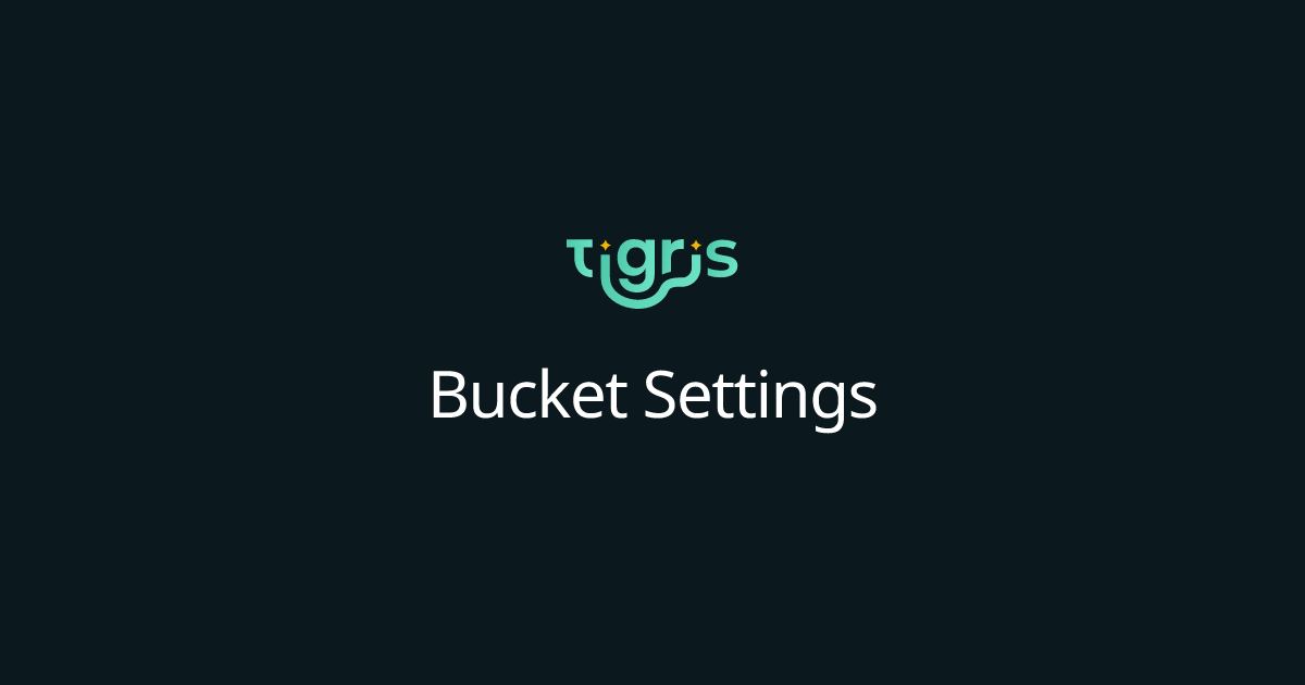 Bucket Settings | Tigris Object Storage Documentation