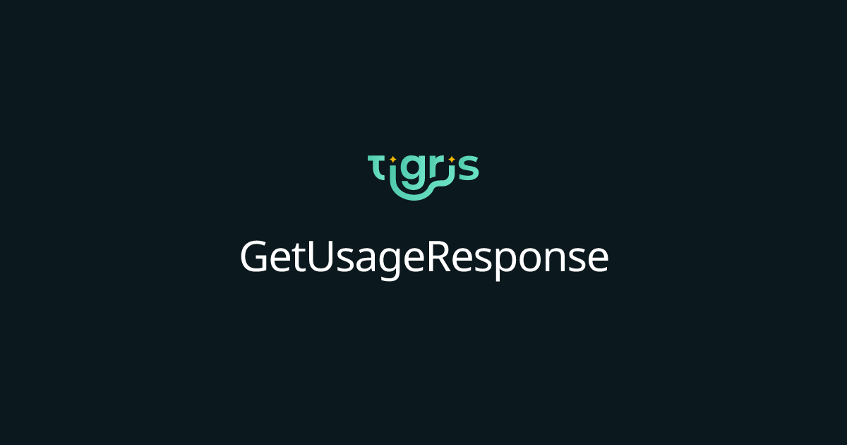 GetUsageResponse | Tigris Object Storage Documentation