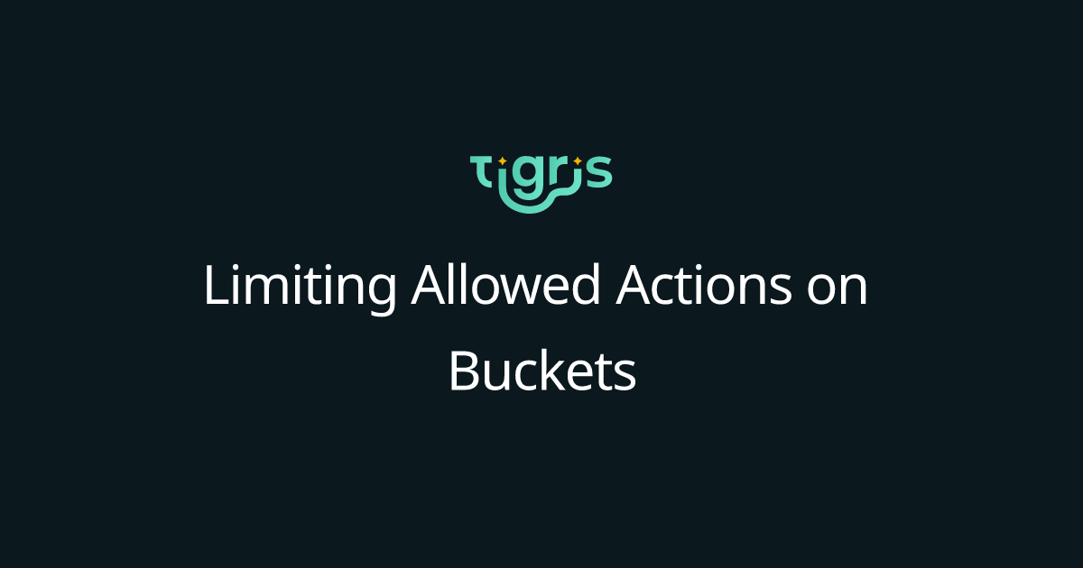 Limiting Allowed Actions On Buckets Tigris Object Storage Documentation